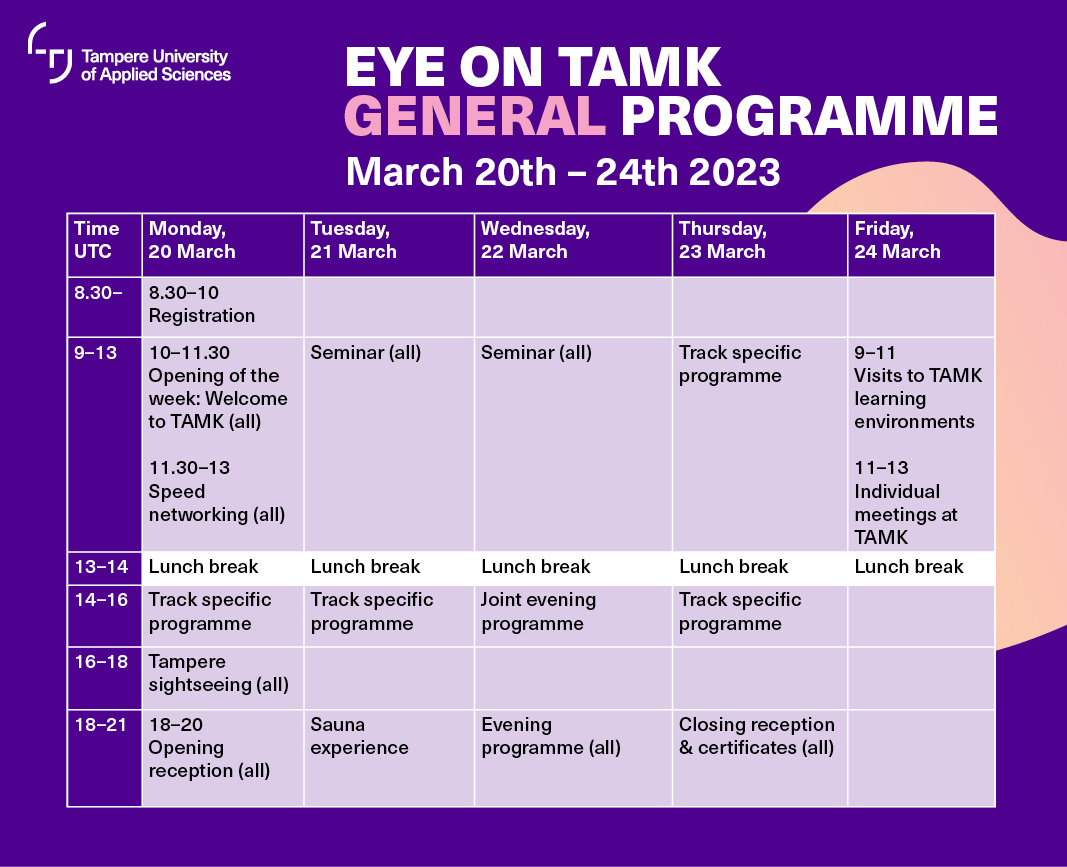 Programme | Eye on TAMK 2023 | Tampere Universities